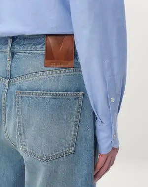 Valentino Garavani Logo Patch Wide Leg Jeans
