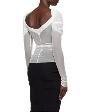 Christopher Esber Off-shoulder Draped Long Sleeve Blouse