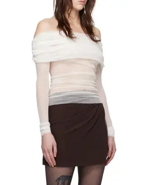 Christopher Esber Off-shoulder Draped Long Sleeve Blouse