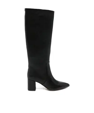 TWINSET High Leather Boots With Square Heel
