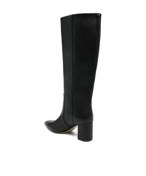 TWINSET High Leather Boots With Square Heel