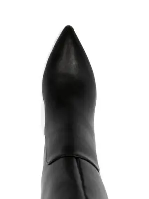 TWINSET High Leather Boots With Square Heel