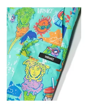 Versace Graphic Print Cotton Shorts