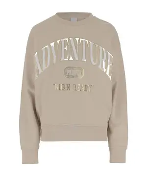 Pinko Logo Printed Crewneck Sweatshirt - Beige