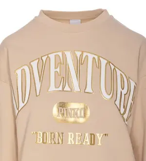 Pinko Logo Printed Crewneck Sweatshirt - Beige