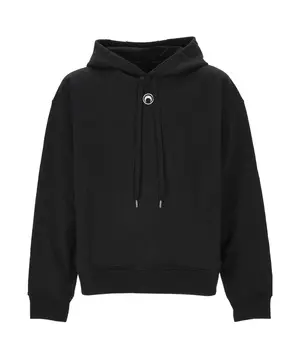MARINE SERRE Fleece Hoodie - Black