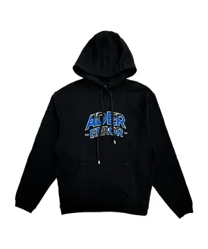 ADER ERROR Hooded Sweatshirt With Drawstring And Large Front Pocket - Black