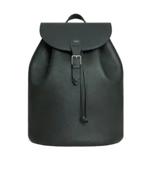 Celine Large Folco Backpack In Grained Calfskin - Black