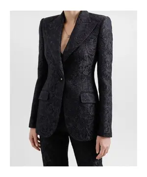 Dolce & Gabbana Floral Jacquard Single-breasted Blazer