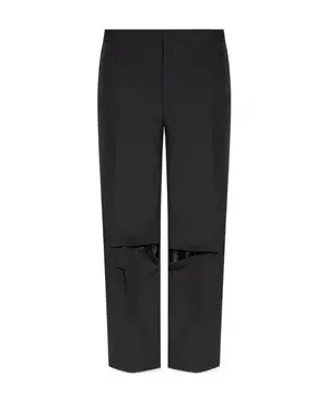 Givenchy Wool Trousers With Distressed Knee Detail - Black