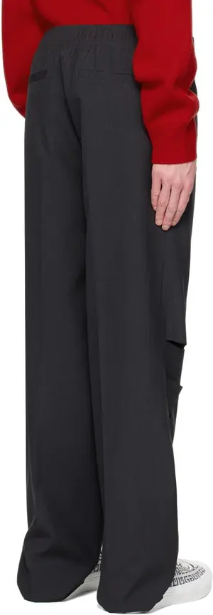 Givenchy Wool Trousers With Distressed Knee Detail - Black