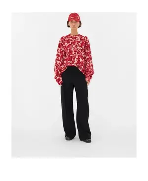 Burberry Rose Print Cotton Baseball Cap