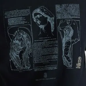 Brunello Cucinelli Graphic Print Crewneck T-shirt - Black