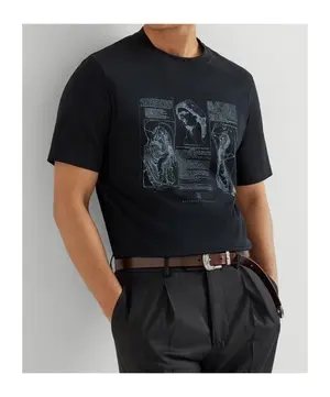 Brunello Cucinelli Graphic Print Crewneck T-shirt - Black