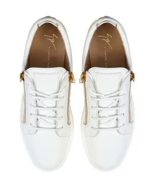 GIUSEPPE ZANOTTI Leather Logo Detail Lace-up Sneakers