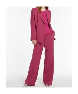Max Mara High Waist Straight Leg Trousers - Pink