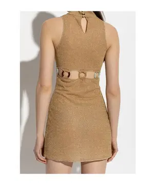 Oseree Beaded Detailed Cut Out Mini Dress