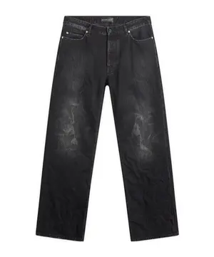 Balenciaga Mid-waist Ripped Jeans - Black