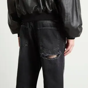 Balenciaga Mid-waist Ripped Jeans - Black