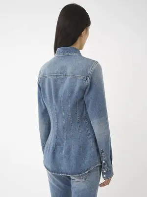 Chloé Corseted Denim Western Shirt