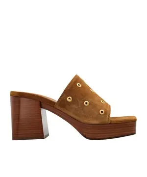 GIANVITO ROSSI Studded Platform Mules