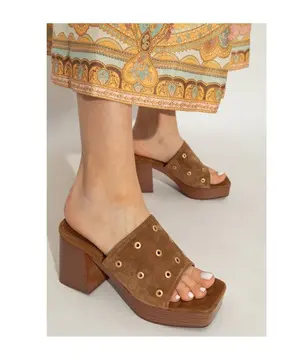 GIANVITO ROSSI Studded Platform Mules