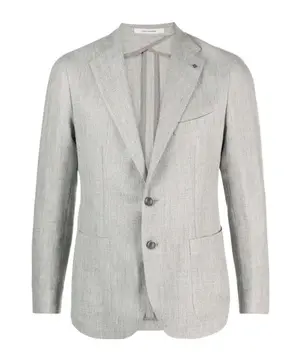 Tagliatore Notched-lapels Single-breasted Blazer - Gray