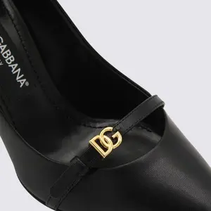 Dolce & Gabbana 90mm Leather Pointed-toe Pumps With Dg Logo