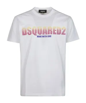 Dsquared2 Ombré-logo Printed Crewneck T-shirt