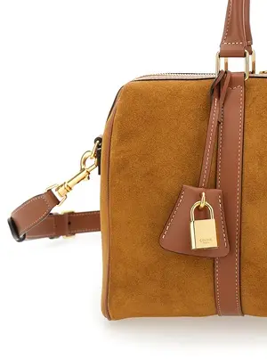 Celine Suede Calfskin Boston Bag - Brown