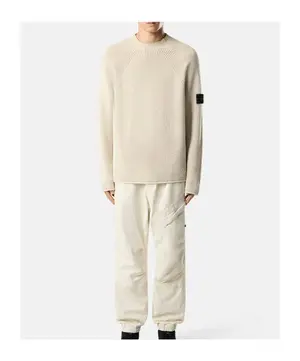 Stone Island Logo Patch Mock Neck Jumper
