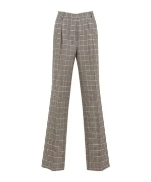 Dries Van Noten Dries Van Noten Pleated Plaid Trousers Beige