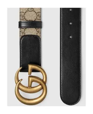 Gucci Gg Marmont Buckle Belt - Black