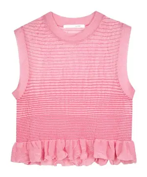 Cecilie Bahnsen Sleeveless Vest With Ruffled Hem