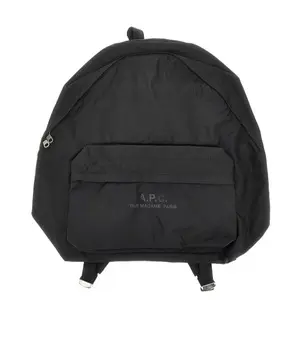 A.p.c. Logo Zip Pocket Backpack - Black