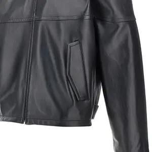 Bottega Veneta Long Sleeve Leather Jacket With Stand Collar