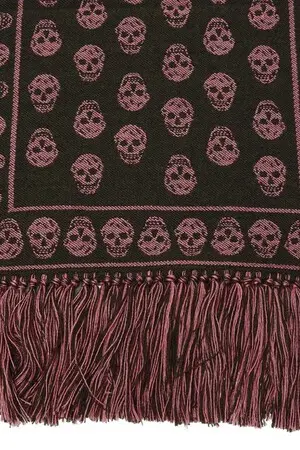 Alexander McQueen Skull Printed Tassel Scarf