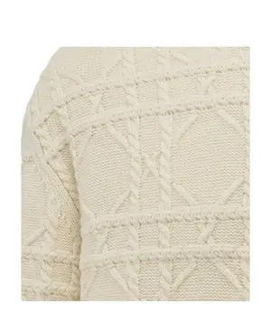 Dior Icons Sweater With Rattan Pattern - White
