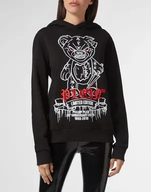 Philipp Plein Logo Detail Hooded Hoodie