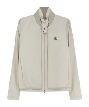 Moncler Logo Patch Detachable-sleeve Jacket - Beige
