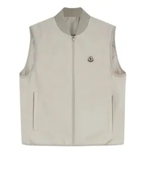 Moncler Logo Patch Detachable-sleeve Jacket - Beige