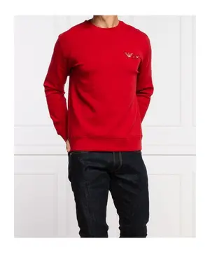 Emporio Armani Round Neck Long Sleeve Sweater With Logo Print