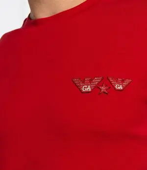 Emporio Armani Round Neck Long Sleeve Sweater With Logo Print