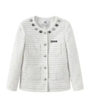 Marissa Chiara Long Sleeve Jacket With Button Details - White