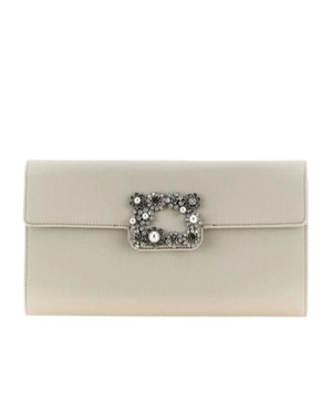 ROGER VIVIER Efflorescence Embellished Clutch Bag - Gray