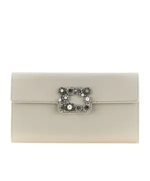 ROGER VIVIER Efflorescence Jewel Embellished Clutch - Grey