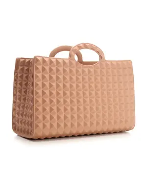 Valentino Garavani Le Troisième Studded Tote Bag - Nude