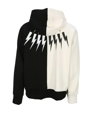 Neil Barrett Lightning Print Zip-up Hooded Jacket