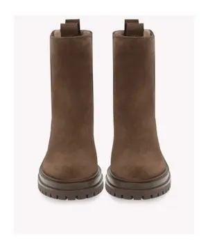 GIANVITO ROSSI Chester Round Toe Chelsea Boots - Brown