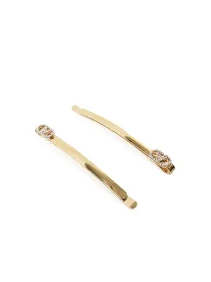 Valentino Garavani Vlogo Signature Embellished Hair Clips